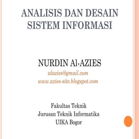 Analisis dan desain sistem informasi | PPT