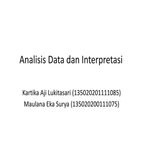 Analisis data dan interpretasi | PPTX