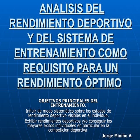 Analisis Del Rendimiento Deportivo Y Del Sistema De | PPT