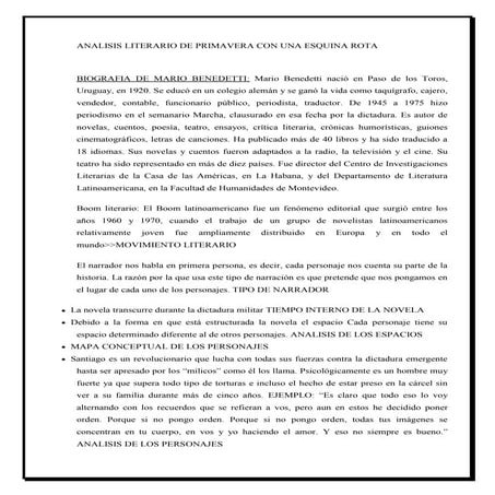 Analisis literario de primavera con una esquina rota | PPTX