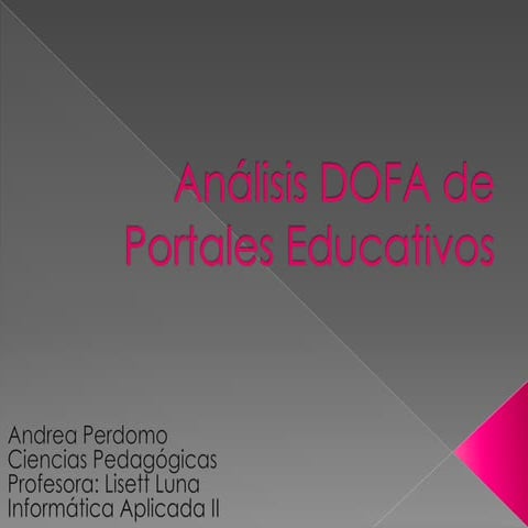 Análisis Dofa Evidencia 3: Taller “Análisis DOFA” – El Blog