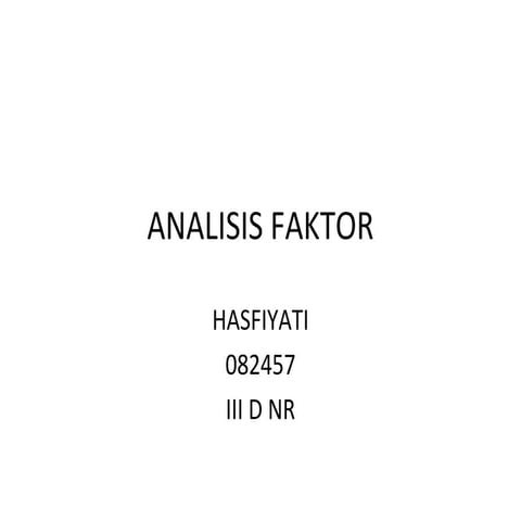 Analisis Faktor | PPT