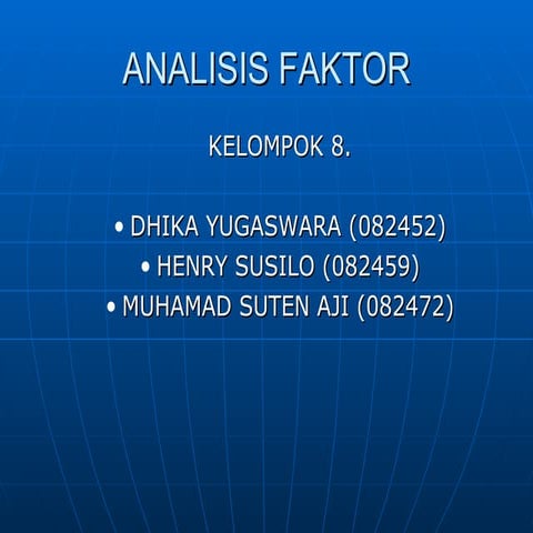 Analisis Faktor.Ppt 2 | PPT