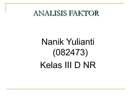 Analisis faktor ppt | PPTX