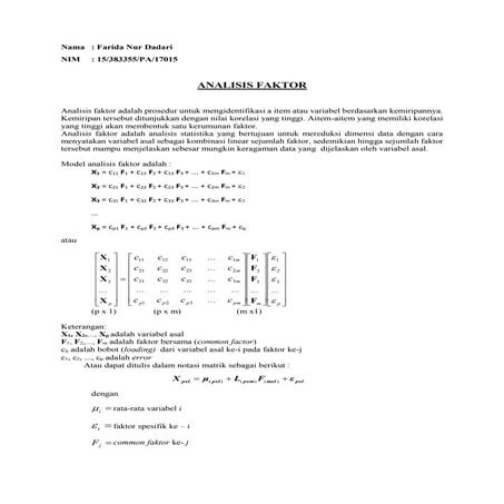 MATERI STATISTIK ANALISIS FAKTOR .ppt