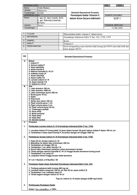 Formulasi Sediaan Steril Injeksi Ampul Hemostatik | PDF