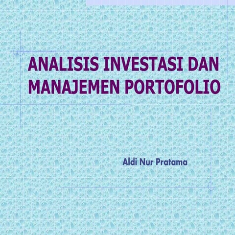Pemilihan portofolio yang optimal | PPTX