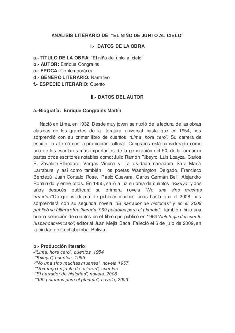 Analisis Literarios Ejemplos Definicion