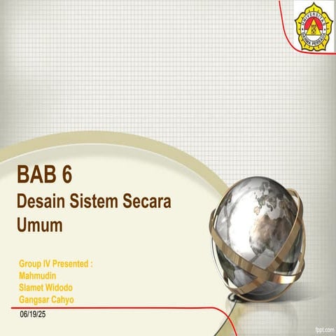 Analisis perancangan system informasi Bab 6.ppt