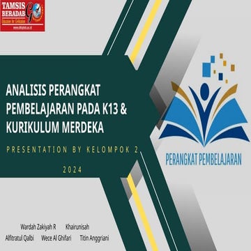 Analisis perangkat pembelajaran pada k13 & Kurikulum merdeka | PPTX