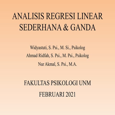 Analisis regresi sederhana ganda | PPTX