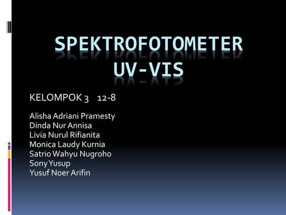 Spektrometri uv vis | PPT
