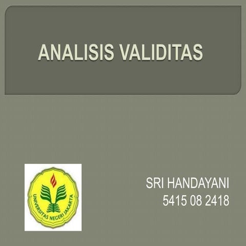 Analisis validitas | PPTX