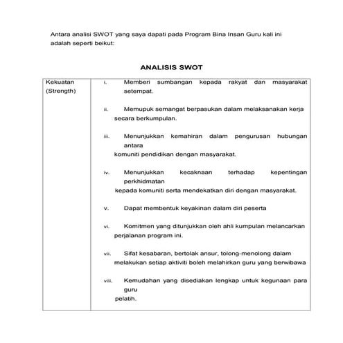 Analisi swot complete | DOC