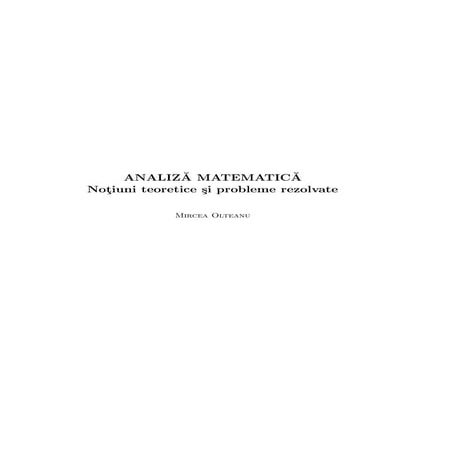Analiza matematica-mircea-olteanu | PDF