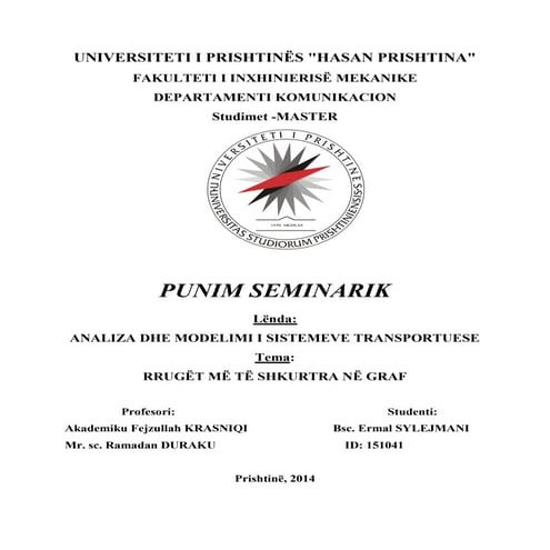 Analiza dhe modelimi i sistemeve transportuese | PDF