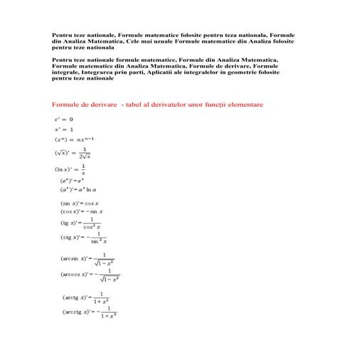 Analiza matematica | DOC