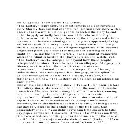 The lottery by Shirley Jackson | PPTX