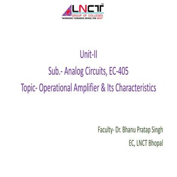 Analog circuits online unit 2, op-amp and its characteristics | PPT