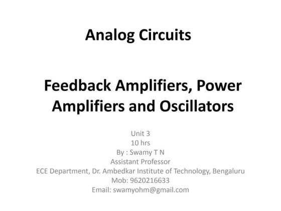 Unit 4 feedback amplifiers | PDF