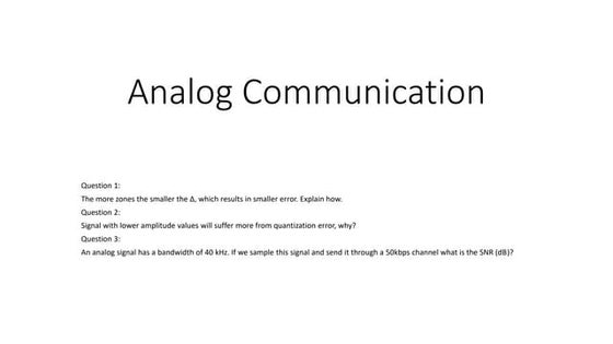 Communication Systems assignment spring 2021 | PPT