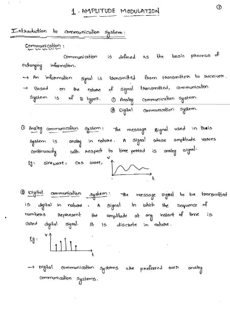 Analog Communications Amplitude Modulation And Demodulation Pdf