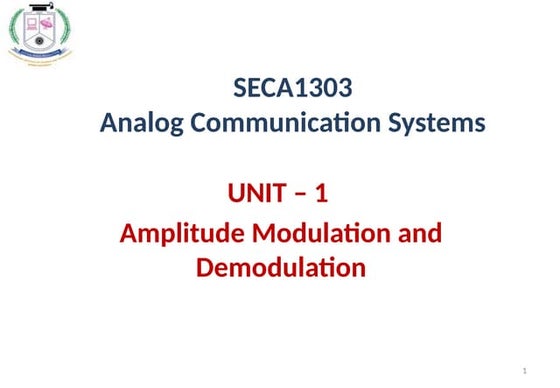 Introduction to Analog Communication systemtx | PPTX | Computer Networking | Computing