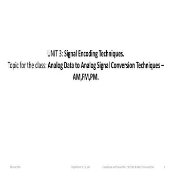 analog data to analog signal - data communication | PPTX