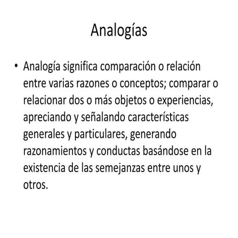 QUE ES LA ANALOGÍA SERIES Y ANALOGIAS PARA SU COMPRENSIÓN | PPTX