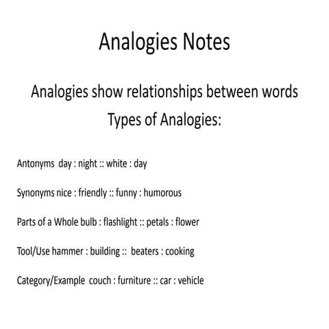 Analogies notes | PPTX