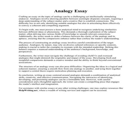 Analogy Essay | PDF
