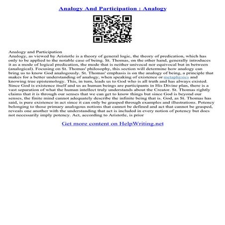 Analogy Essay Sample | PDF