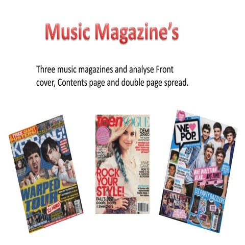 Analyse 3 music magazines | PPTX | Adult Contemporary Music | Music