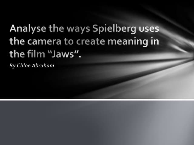 Jaws Camera-shots Analysis | PPTX