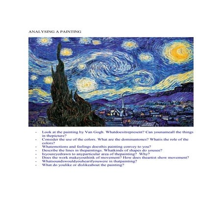 Analysing a painting starry night | PDF