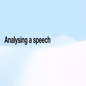 Analysing a speech in English for a school presentation | PDF