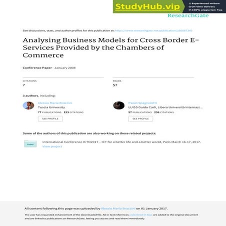 Analysing Business Models For Cross Border E-Services Provided By The ...