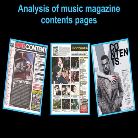 Analysis of Music Magazine Contents Page | PPT