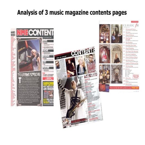 Analysis of Music Magazine Contents Page | PPT