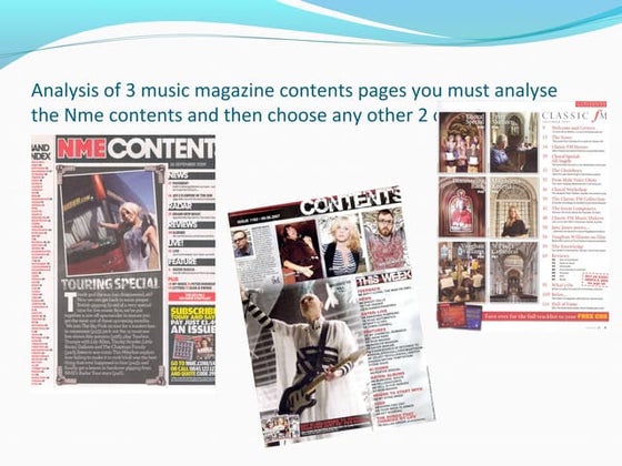 Music magazine contents page | DOCX