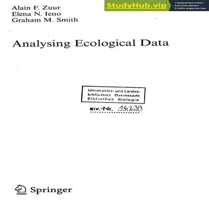 Analysing Ecological Data | PDF