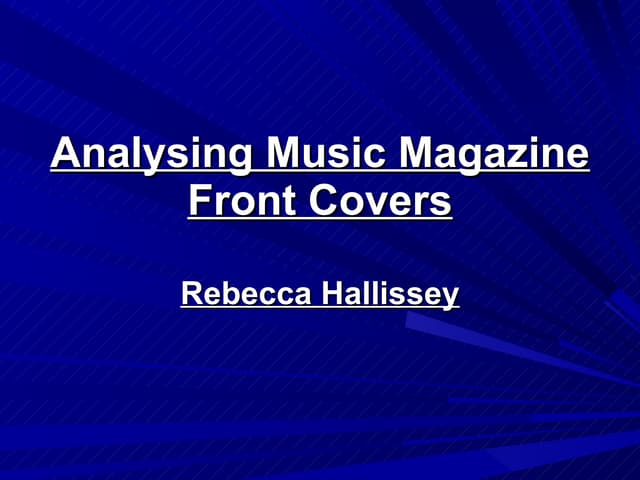 Analysing Cover 3-Kerrang | PPT