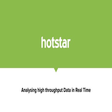 Analysing high throughput data in real time | PPT