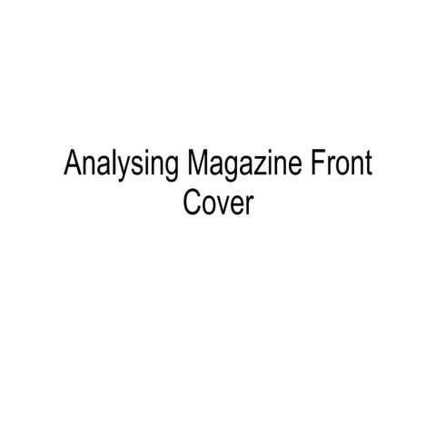 Analysing magazine front covers | PPTX