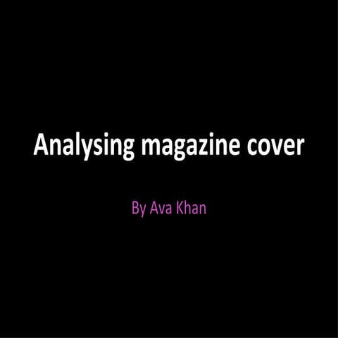 Task 3c Double Page Spread Own Magazine Analysis | PPTX