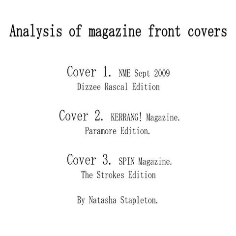Analysis of magazine covers | PPT