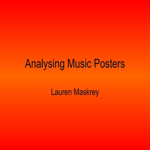 Analysing Music Posters 2 | PPT