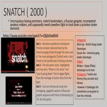 Snatch trailer analysis | PPTX