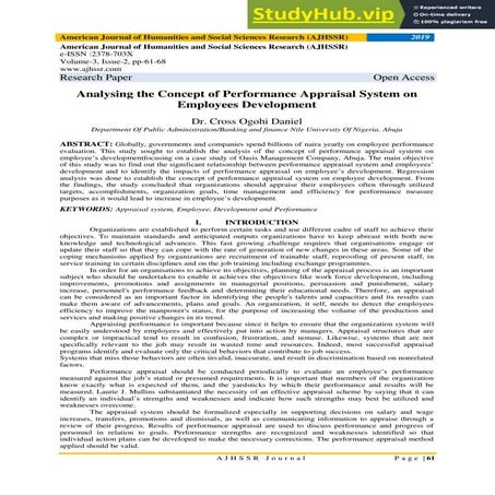 Analysing The Concept Of Performance Appraisal System On Employees ...