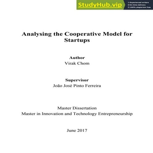 Analysing The Cooperative Model For Startups | PDF